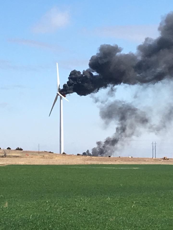 Wind Turbine Catches Fire near Weatherford - Oklahoma Energy Today